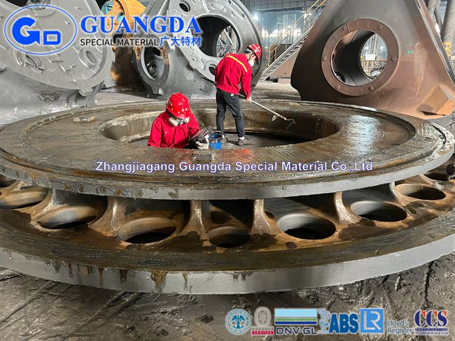 Yaw Base Plate Wind Turbine Castings Spheroidal Graphite Cast Iron EN ...